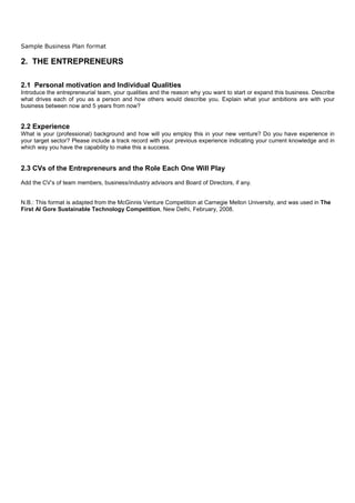 Ag sample bplan | PDF | Resume Writing and Advice | Job Search