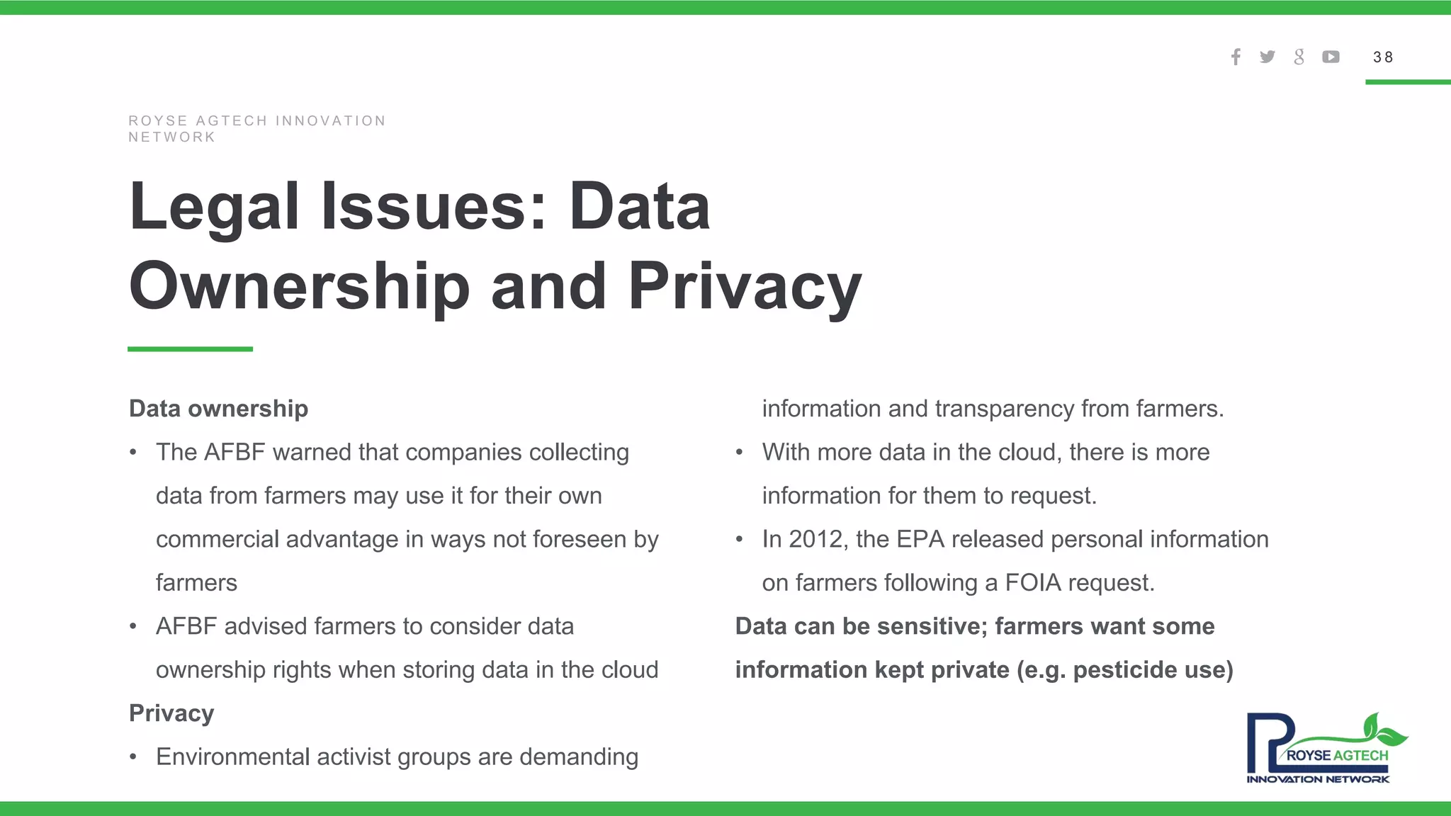 Innovations in AgTech (2019) | PPTX