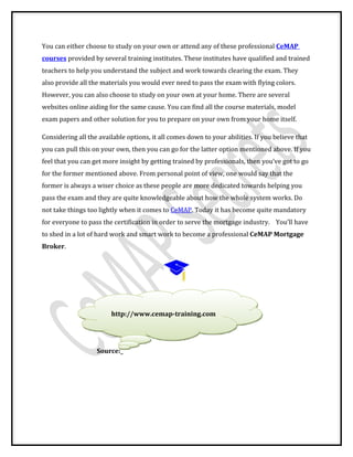 A guidance to pass cemap exam | PDF