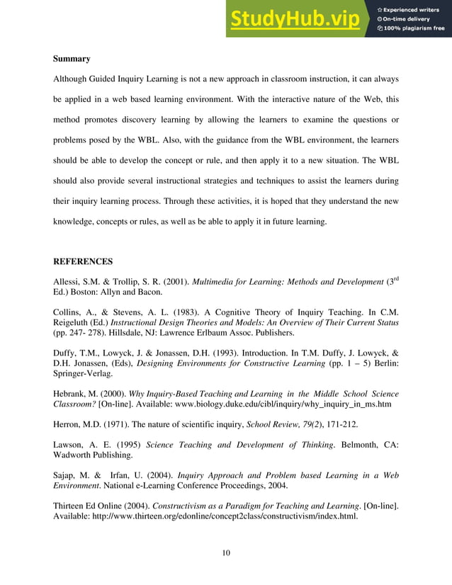 A Guided Inquiry Learning Approach In A Web Environment | PDF | Internet | Computing