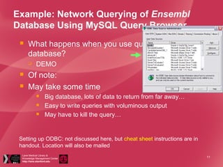 A guided SQL tour of bioinformatics databases | PPT