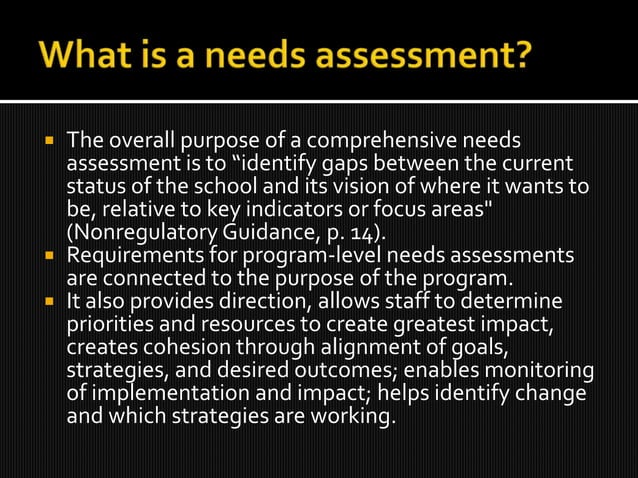A guide for comprehensive needs assessment | PPT