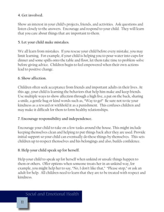 Social Emotional Health: A Guide for Families with Children Birth to ...