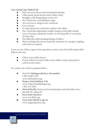 Social Emotional Health: A Guide for Families with Children Birth to ...