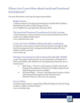 Social Emotional Health: A Guide for Families with Children Birth to ...