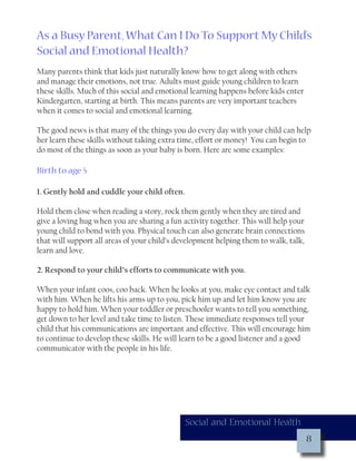 Social Emotional Health: A Guide for Families with Children Birth to ...