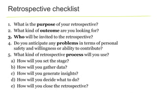 A Guide for Preparing and Facilitating Retrospectives | PPTX