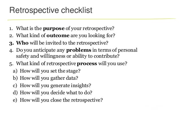 A Guide for Preparing and Facilitating Retrospectives