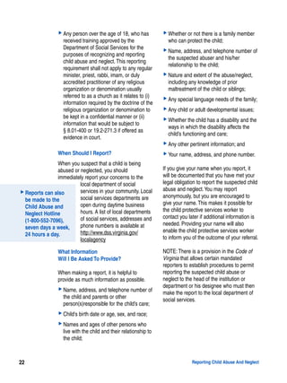 A Guide for Recognizing Child Abuse and Neglect | PDF