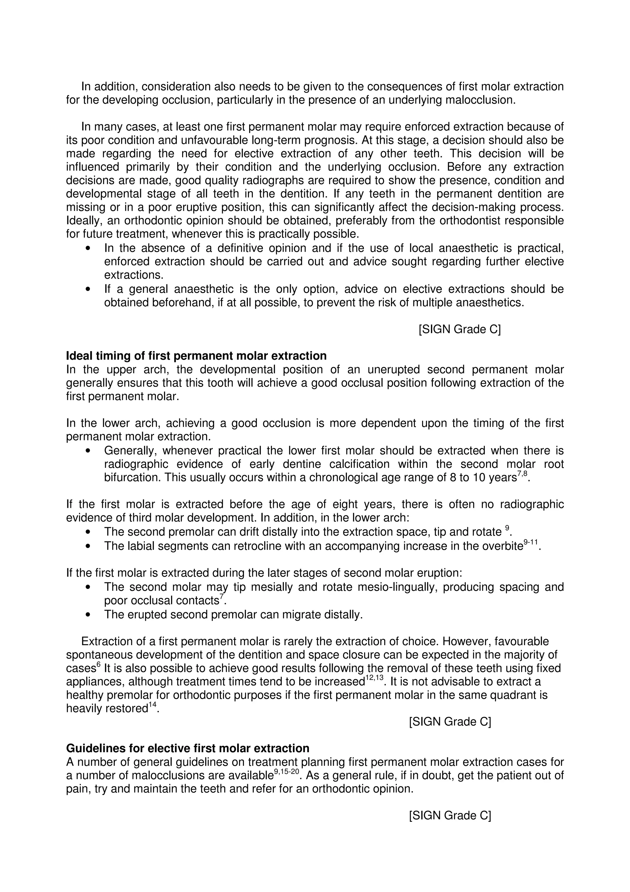 A guideline for the enforced extraction of first permanent molars in ...