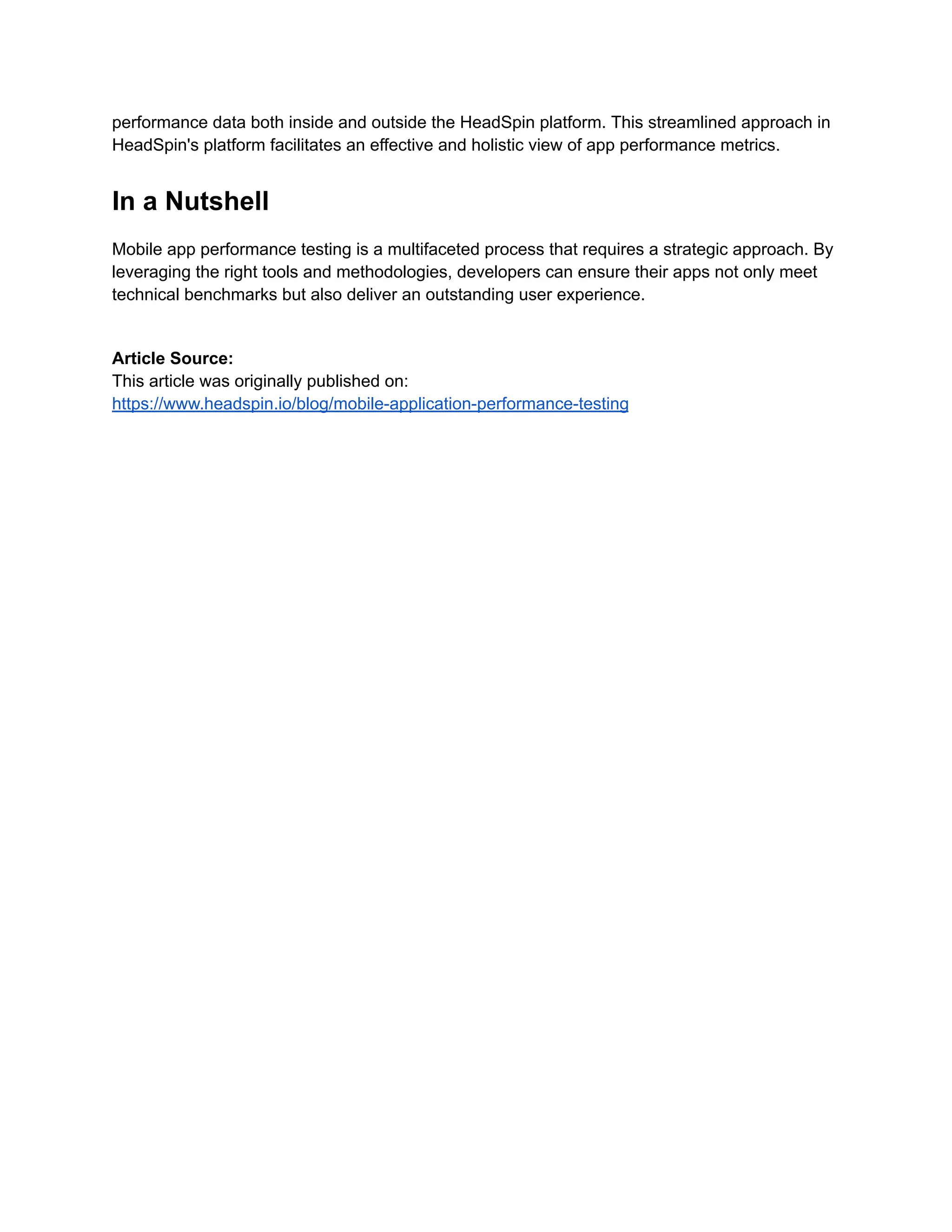 A Guide On Automated Mobile App Performance Testing And Optimization Pdf