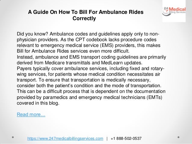 A guide on how to bill for ambulance rides correctly | PPT