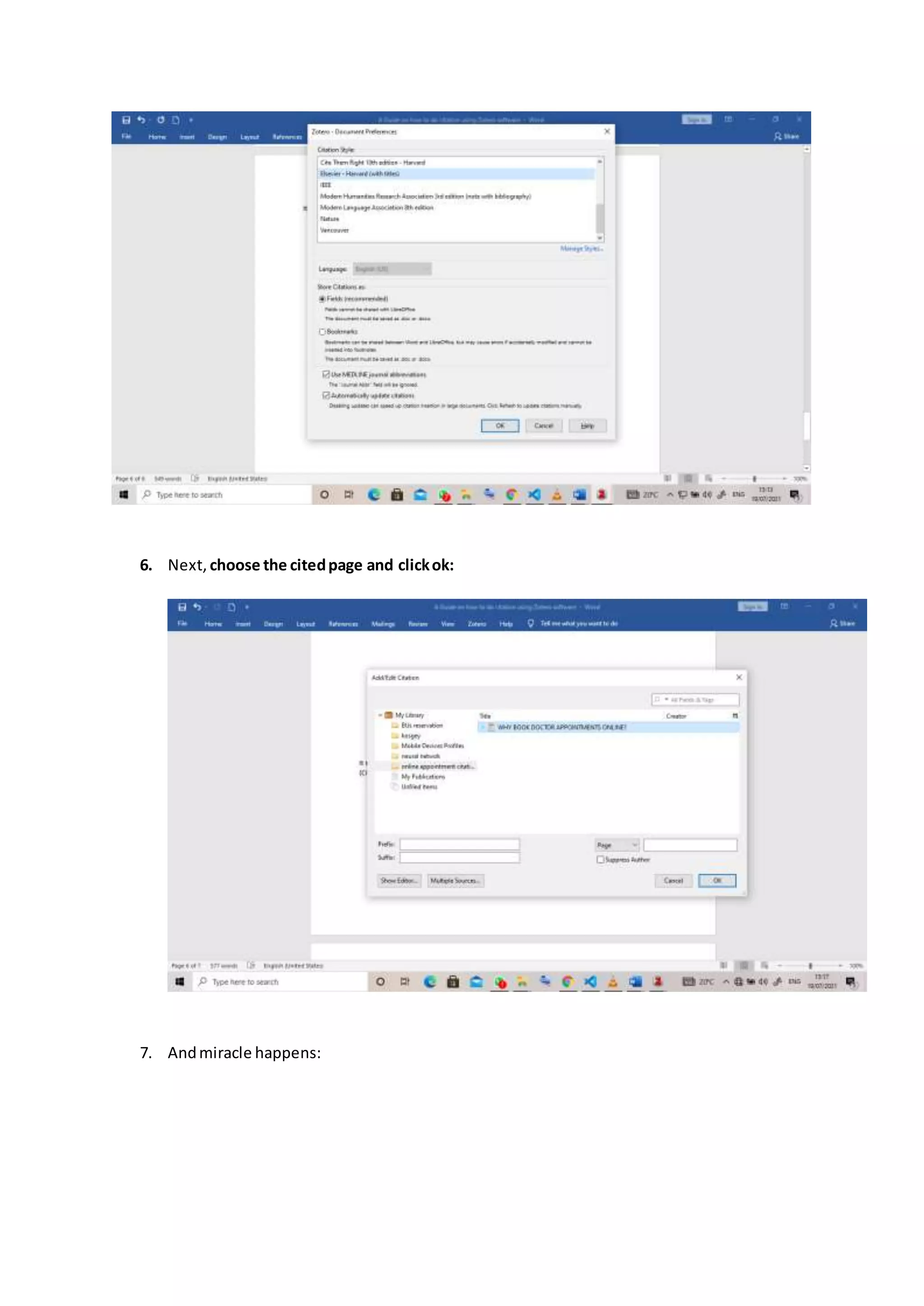 A guide on how to do citation using zotero software | PDF