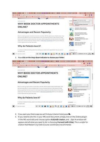 A guide on how to do citation using zotero software | DOCX