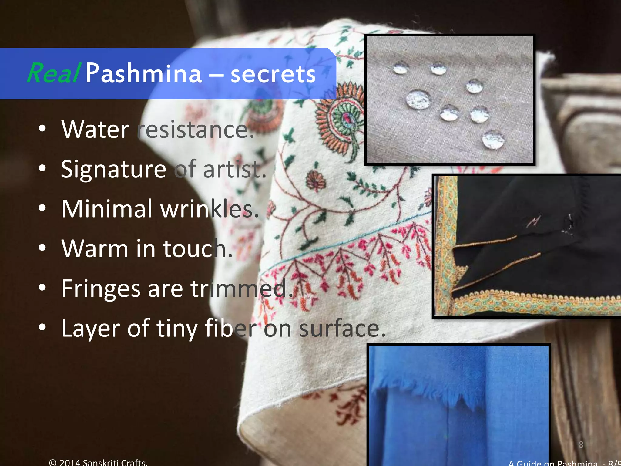 A guide on Pashmina by Sanskriti Crafts | PPTX