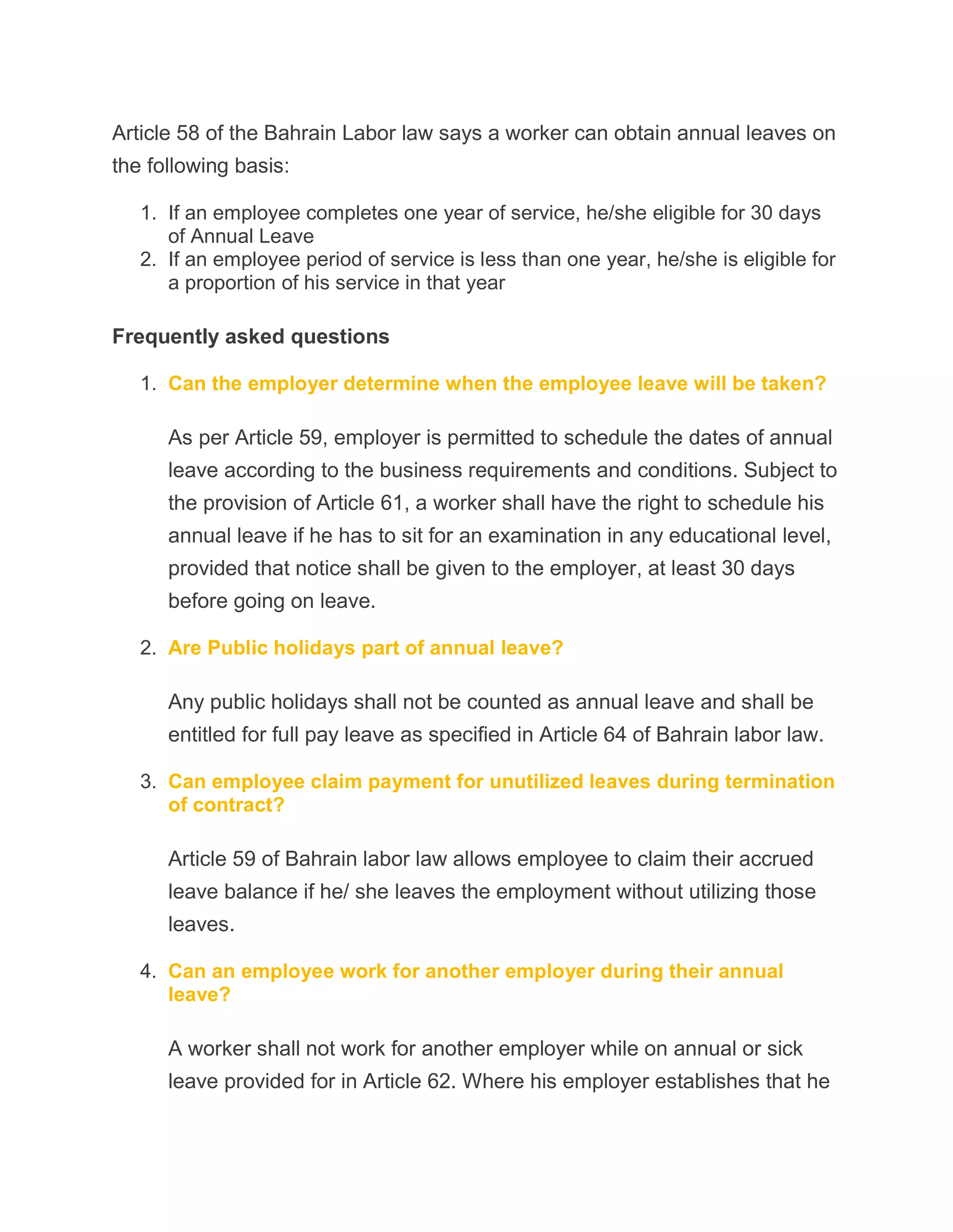 A Guide on Statutory leaves in Bahrain.pdf | National & Civic Holidays ...