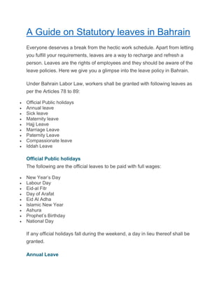 A Guide on Statutory leaves in Bahrain.pdf