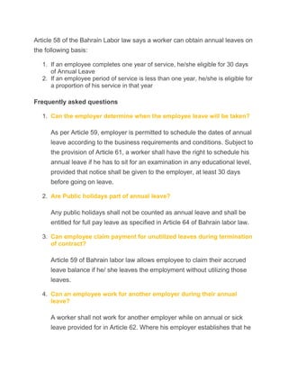 A Guide on Statutory leaves in Bahrain.pdf | National & Civic Holidays ...