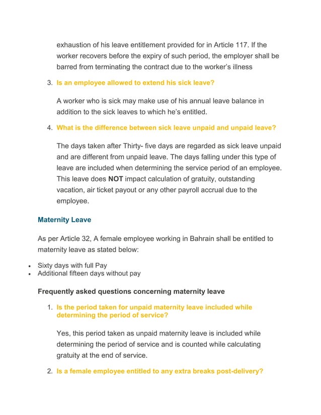 A Guide on Statutory leaves in Bahrain.pdf | National & Civic Holidays ...