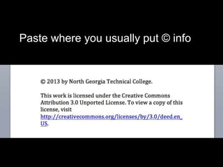 A guide to adding the CC BY license notice | PPT