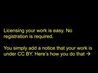 A guide to adding the CC BY license notice | PPT