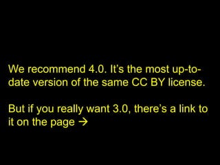 A guide to adding the CC BY license notice | PPT