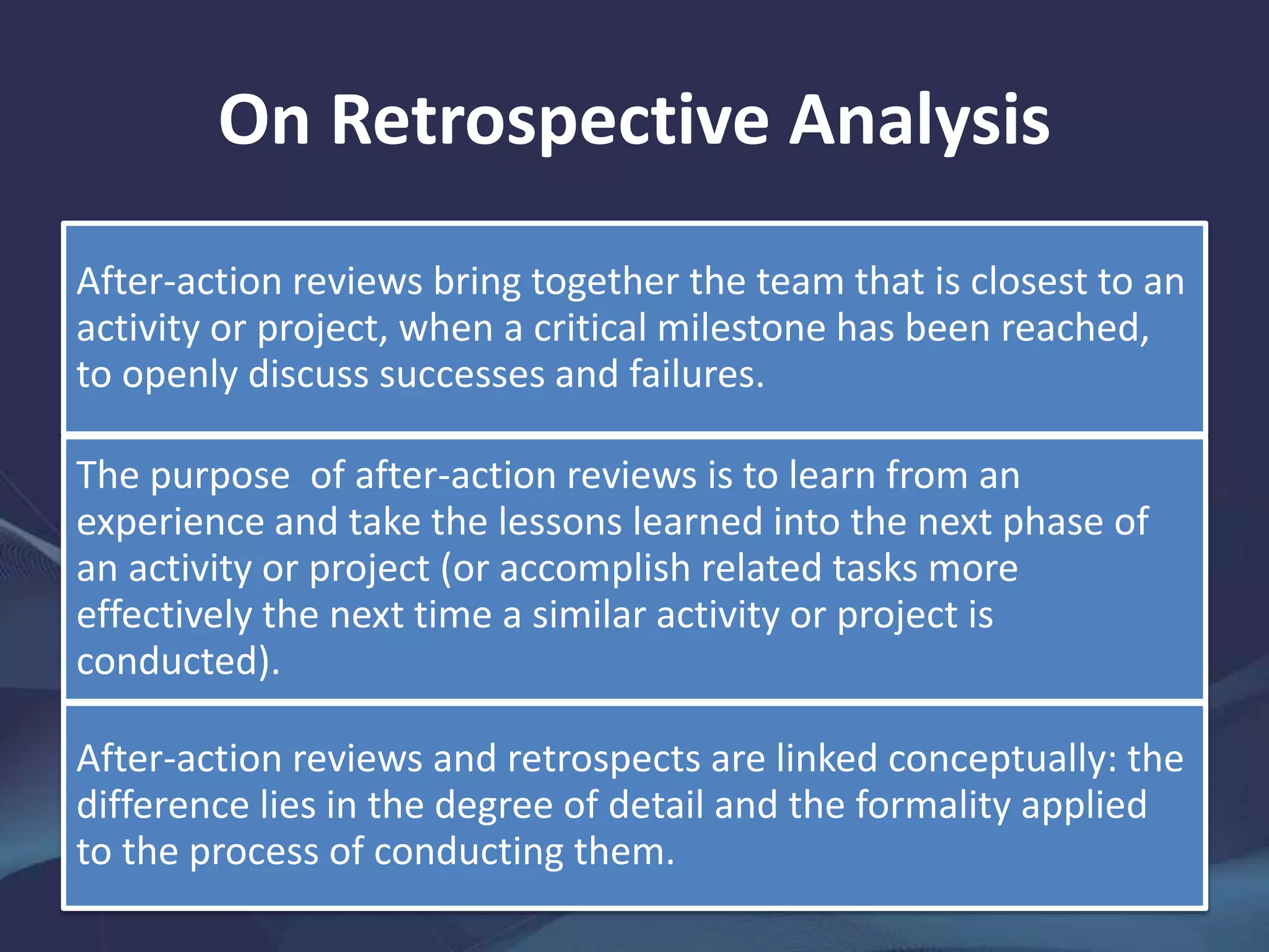 A Guide to After-Action Reviews and Retrospects | PPT