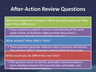 A Guide to After-Action Reviews and Retrospects | PPT