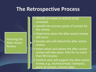A Guide to After-Action Reviews and Retrospects | PPTX