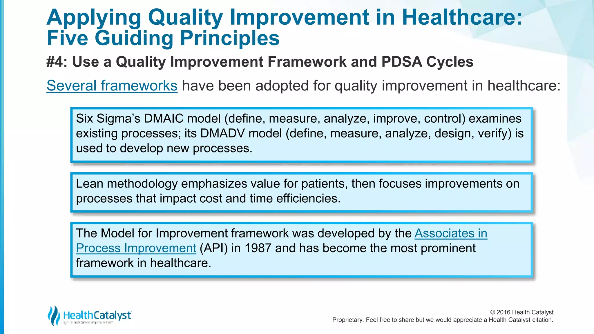 A Guide to Applying Quality improvement to Healthcare Five Principles ...