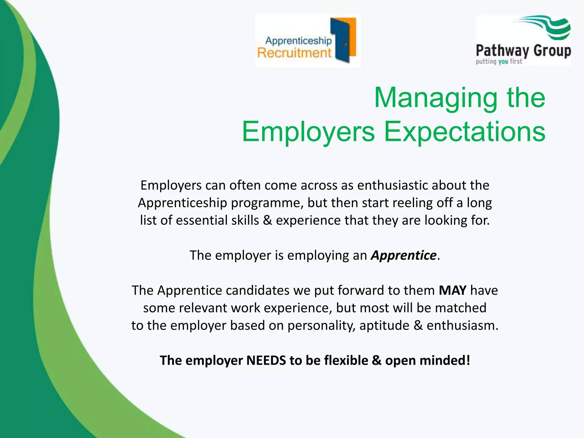A guide to apprenticeships at pathway for employer engagement & other ...
