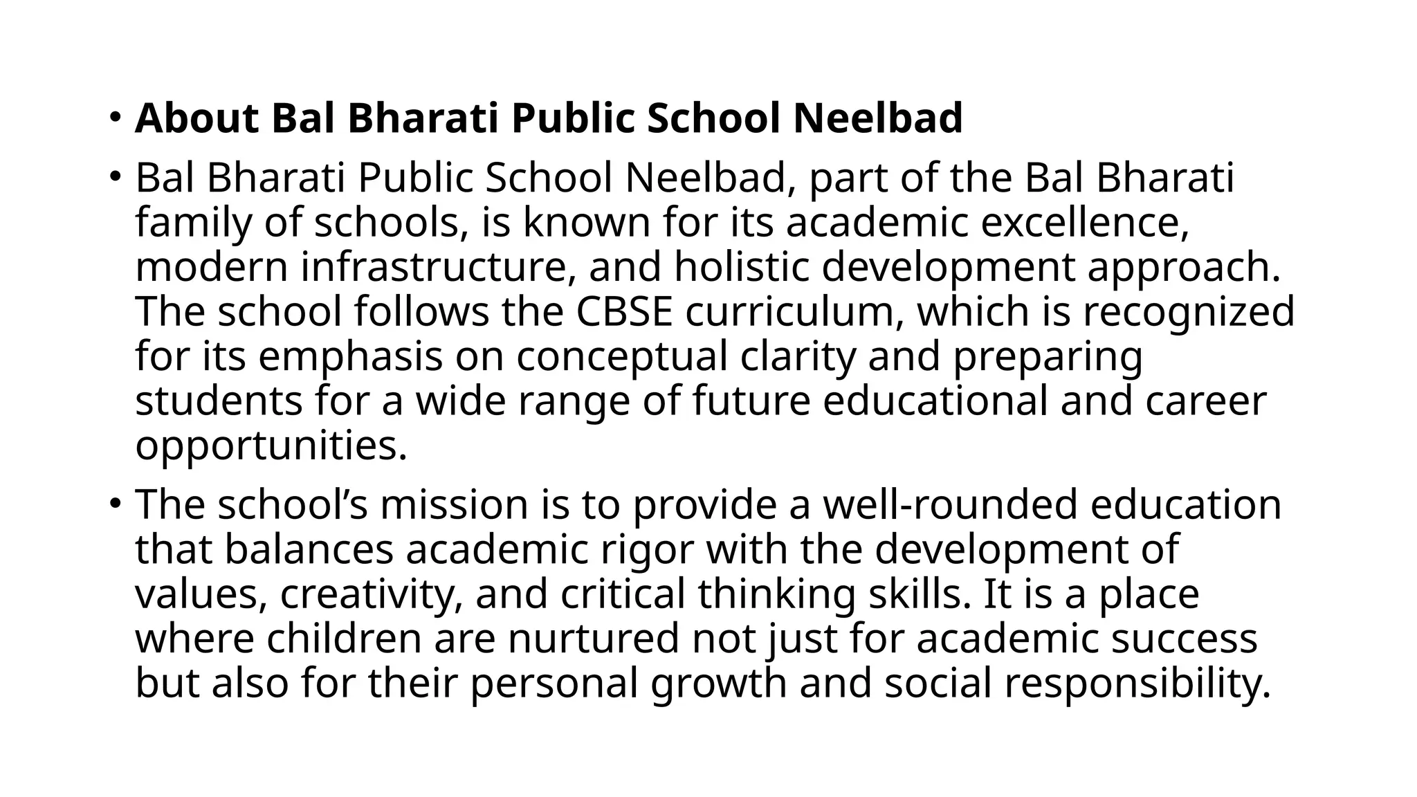 A Guide to Bal Bharati Public School Neelbad for Early Childhood ...