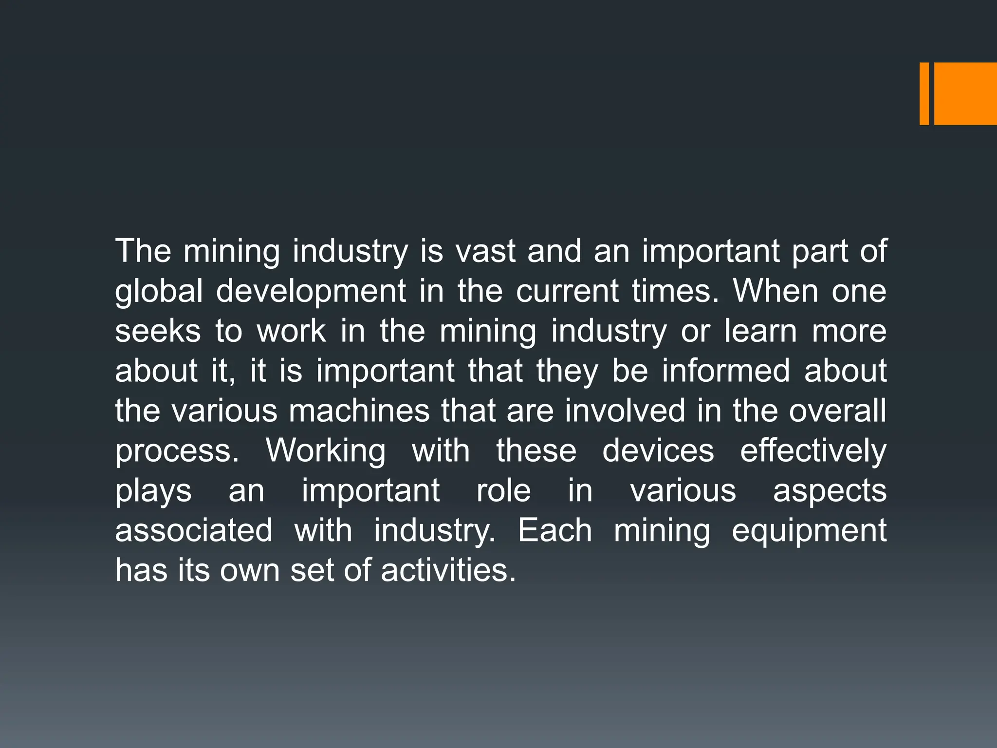 A guide to basic mining equipment.pptxx.. | PPT