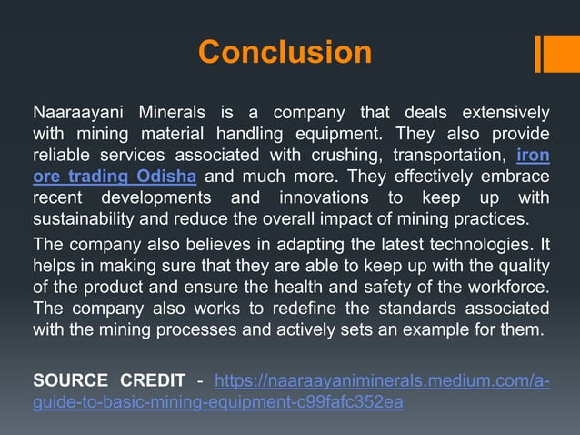 A guide to basic mining equipment.pptxx.. | PPT