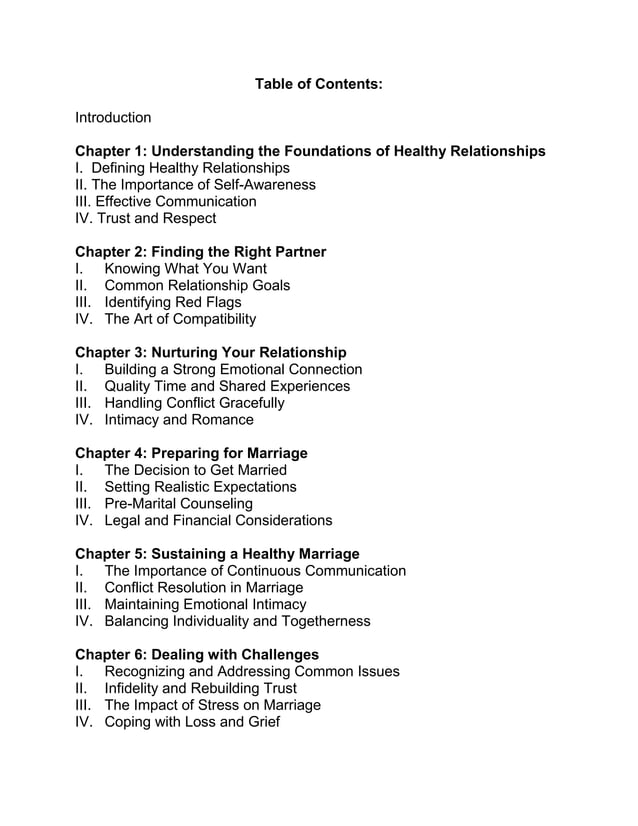 A Guide to Building and Maintaining Healthy Relationships | PDF