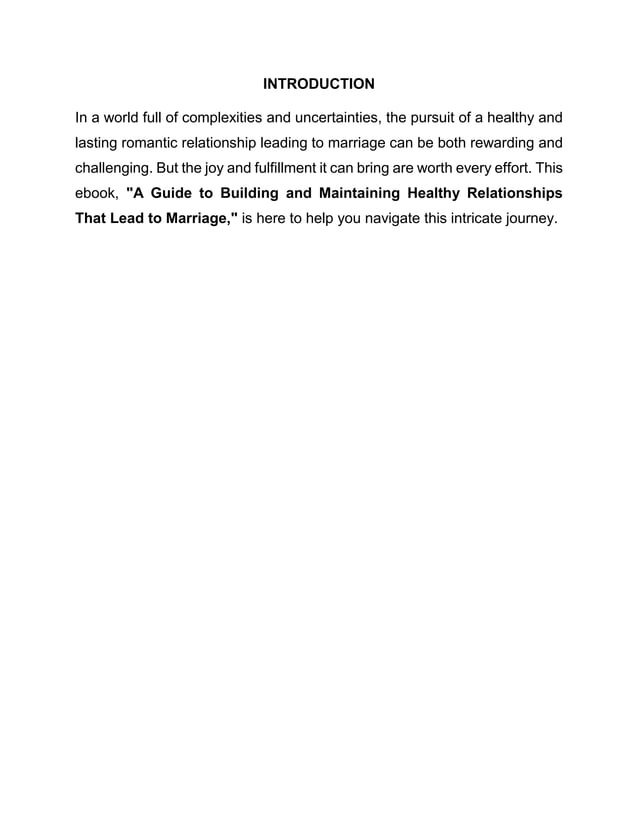 A Guide to Building and Maintaining Healthy Relationships | PDF