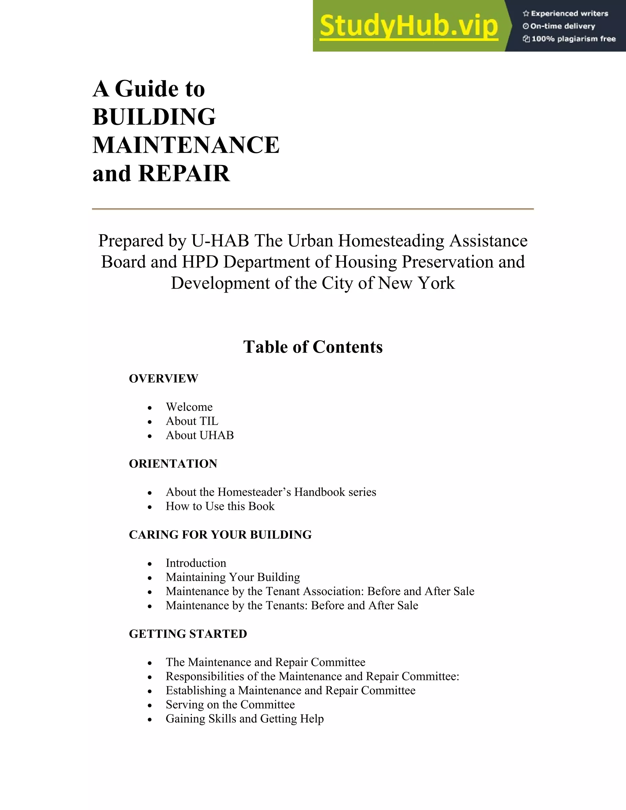 A Guide To BUILDING MAINTENANCE And REPAIR | PDF | Home Improvement ...