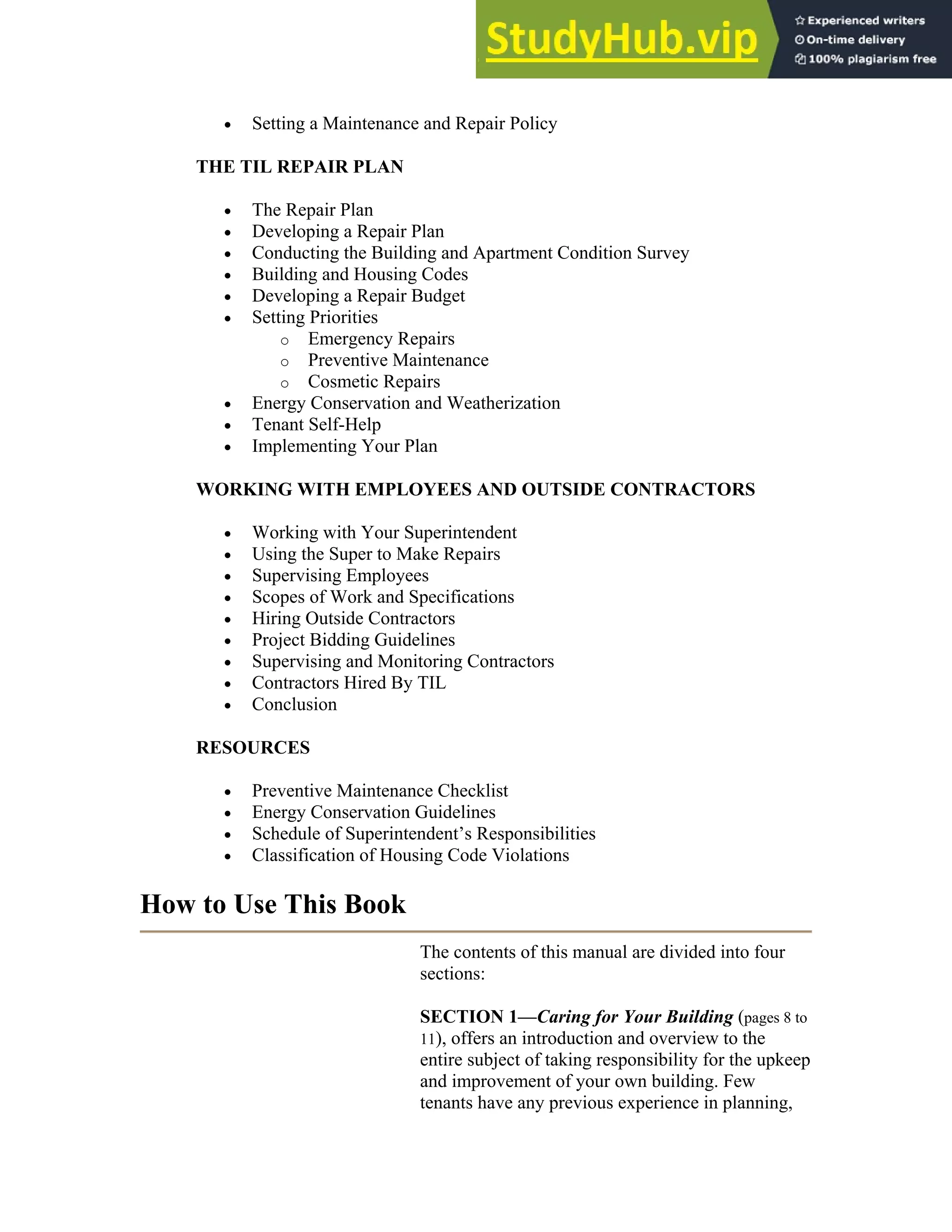 A Guide To BUILDING MAINTENANCE And REPAIR | PDF