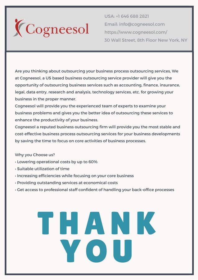 A Guide to Business Process Outsourcing - Cogneesol | PDF