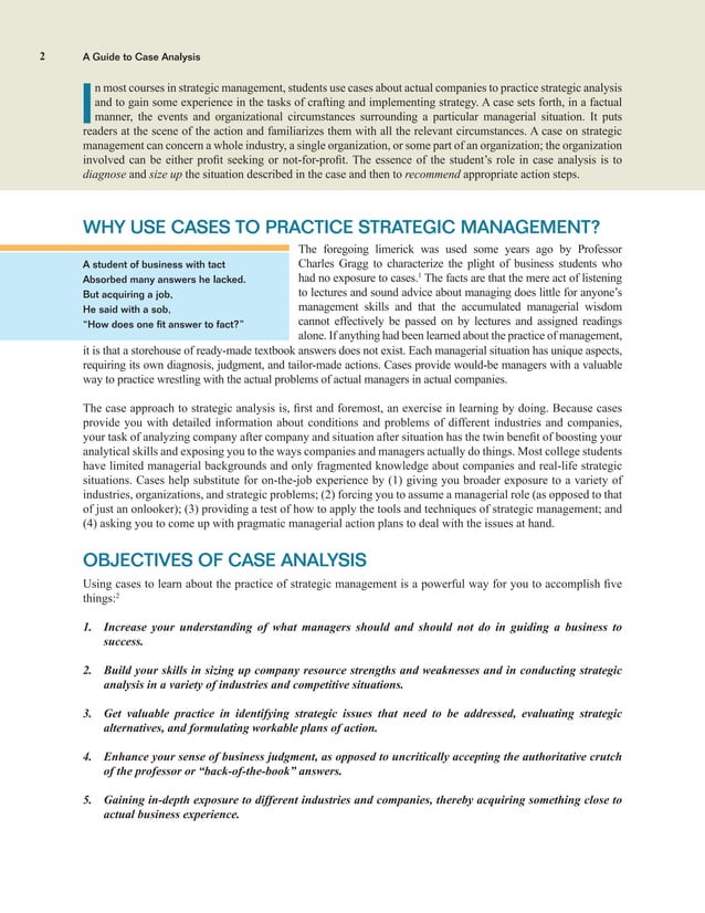 A guide to case analysis | PDF