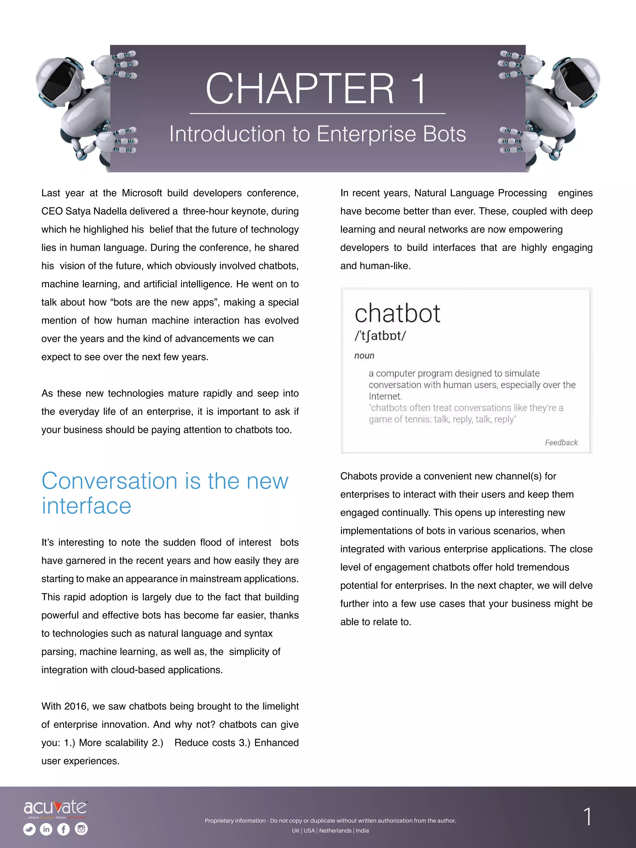 A guide to choosing an enterprise bot builder platform | PDF