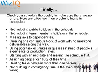 A guide to create a quality project schedule | PPT