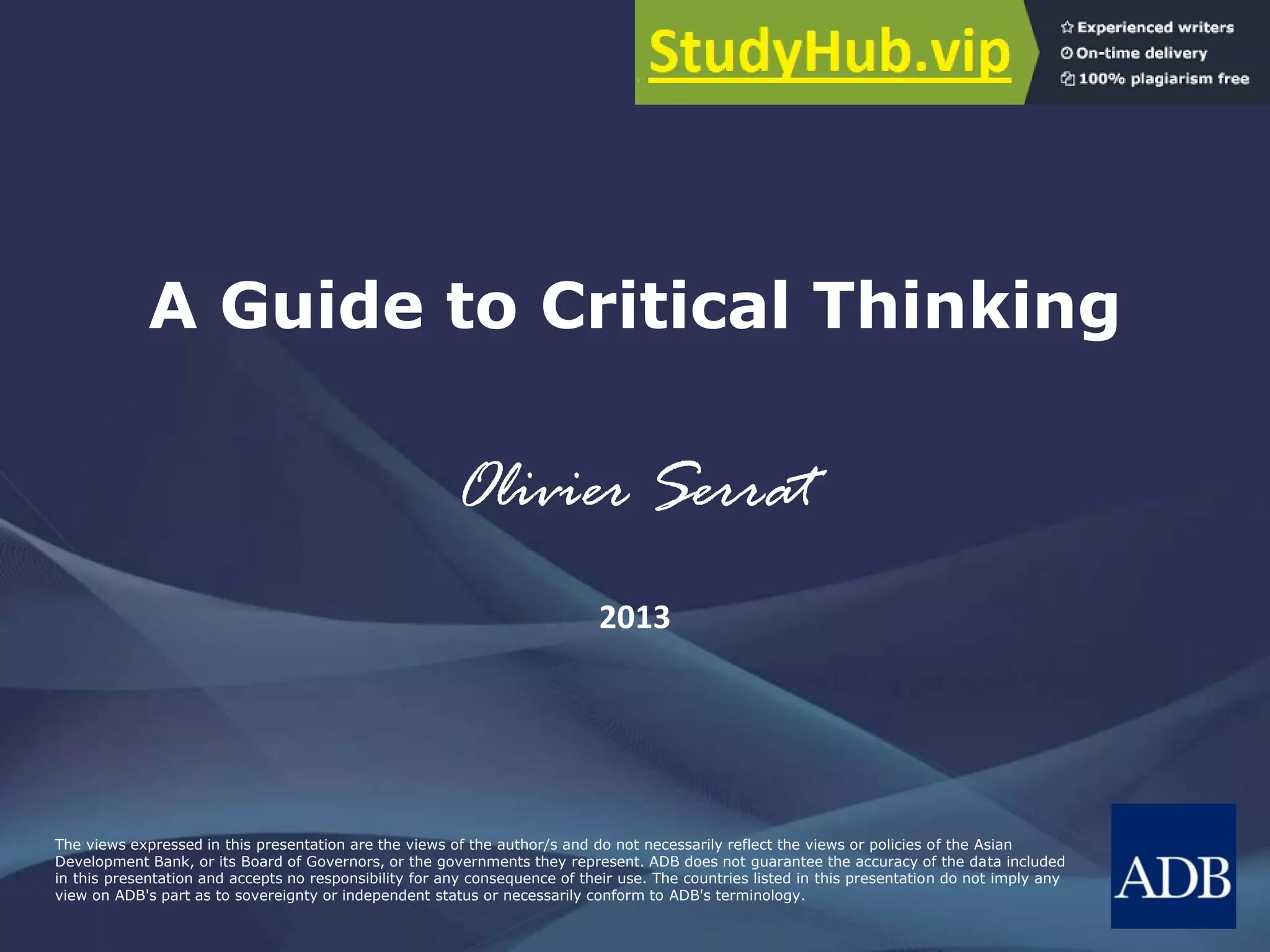 A Guide To Critical Thinking | PDF