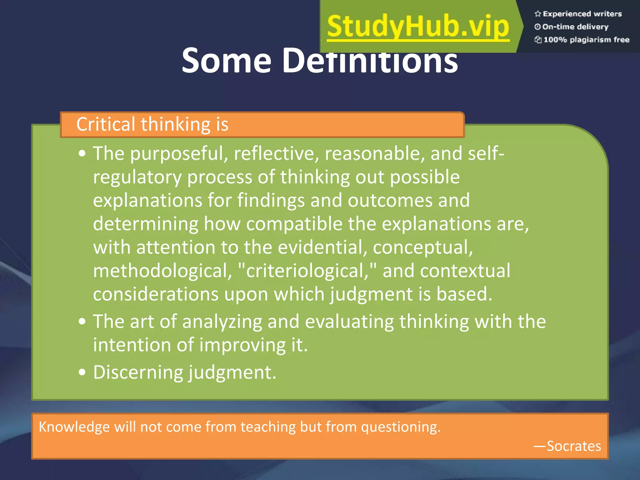 A Guide To Critical Thinking | PDF