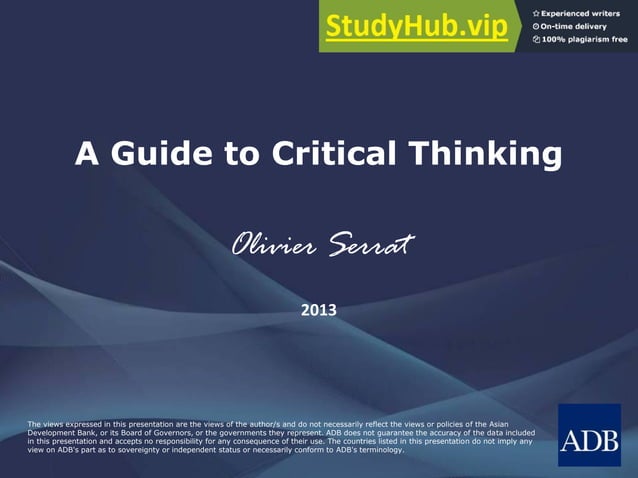 A Guide To Critical Thinking | PPT