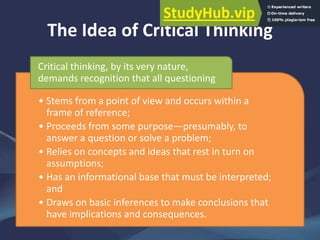 A Guide To Critical Thinking | PDF