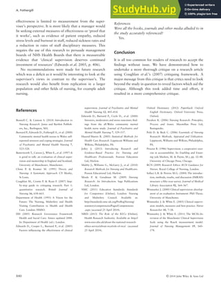 A Guide To Critiquing A Research Paper On Clinical Supervision ...