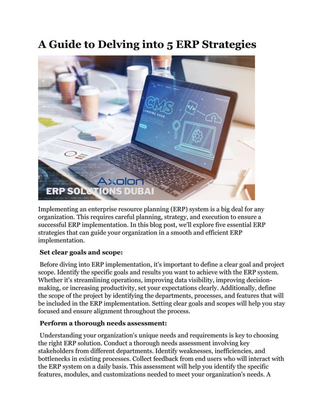 A Guide to Delving into 5 ERP Strategies.pdf | Business | Business and Finance