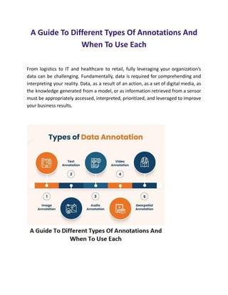 A Guide To Different Types Of Annotations And When To Use Each | PDF ...
