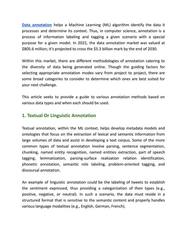 A Guide To Different Types Of Annotations And When To Use Each | PDF ...